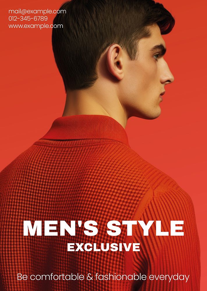 Men's style poster vector template | Premium Vector Template - rawpixel