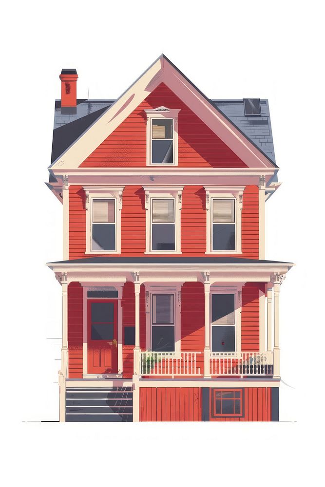 Charming Victorian house illustration | Free Photo Illustration - rawpixel