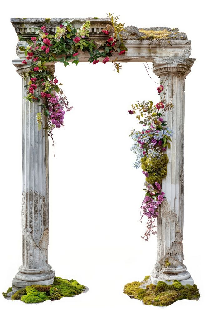 Ancient floral column archway | Free Photo - rawpixel