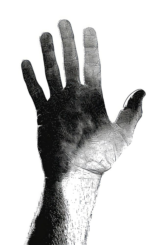 Monochrome handprint digital art | Free Photo Illustration - rawpixel