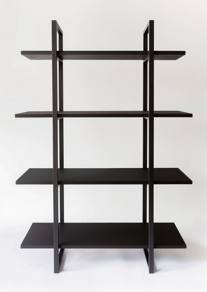 Black modern Bookcase bookcase furniture | Free Photo - rawpixel
