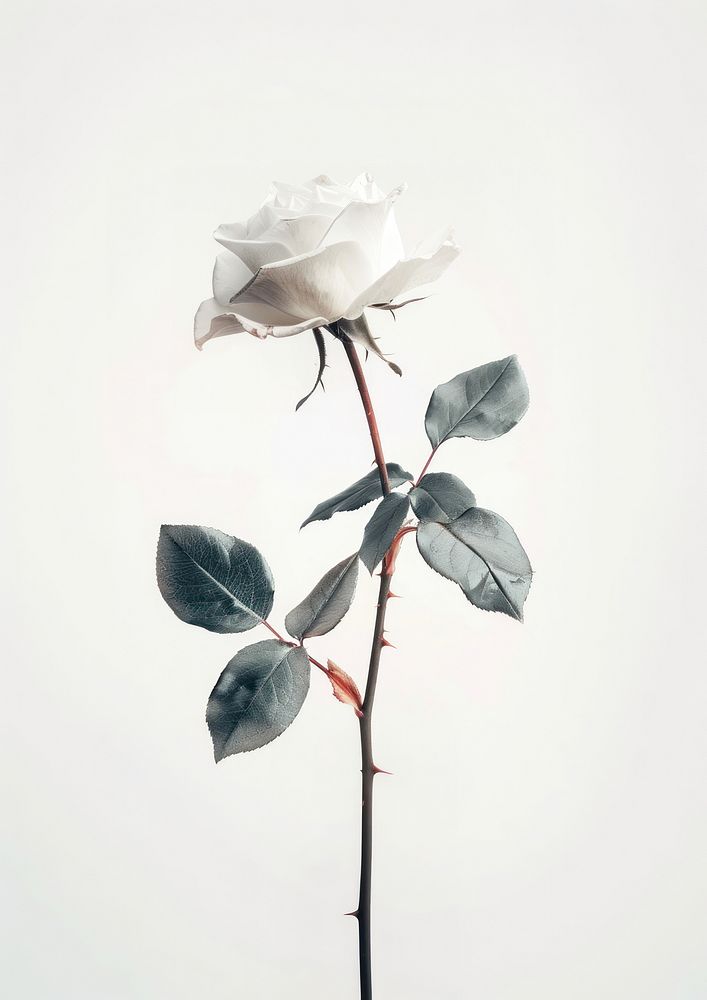 Elegant white rose with leaves | Free Photo - rawpixel