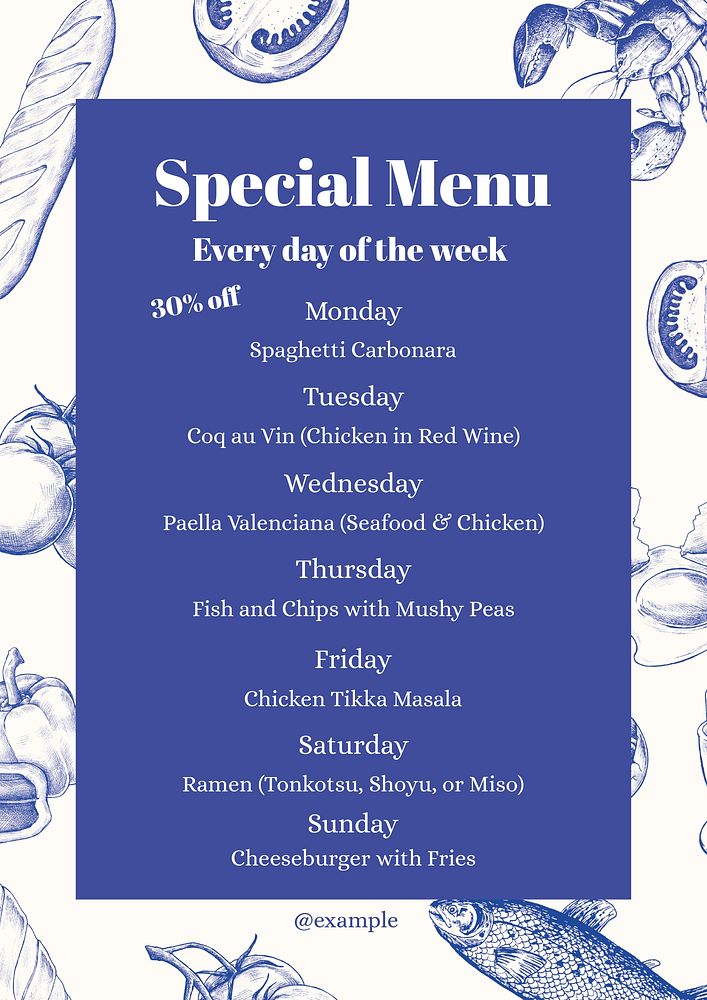 Special menu template vector | Premium Vector Template - rawpixel