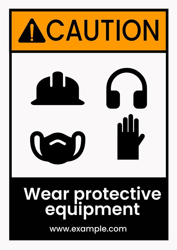 Caution sign poster template vector | Premium Vector Template - rawpixel