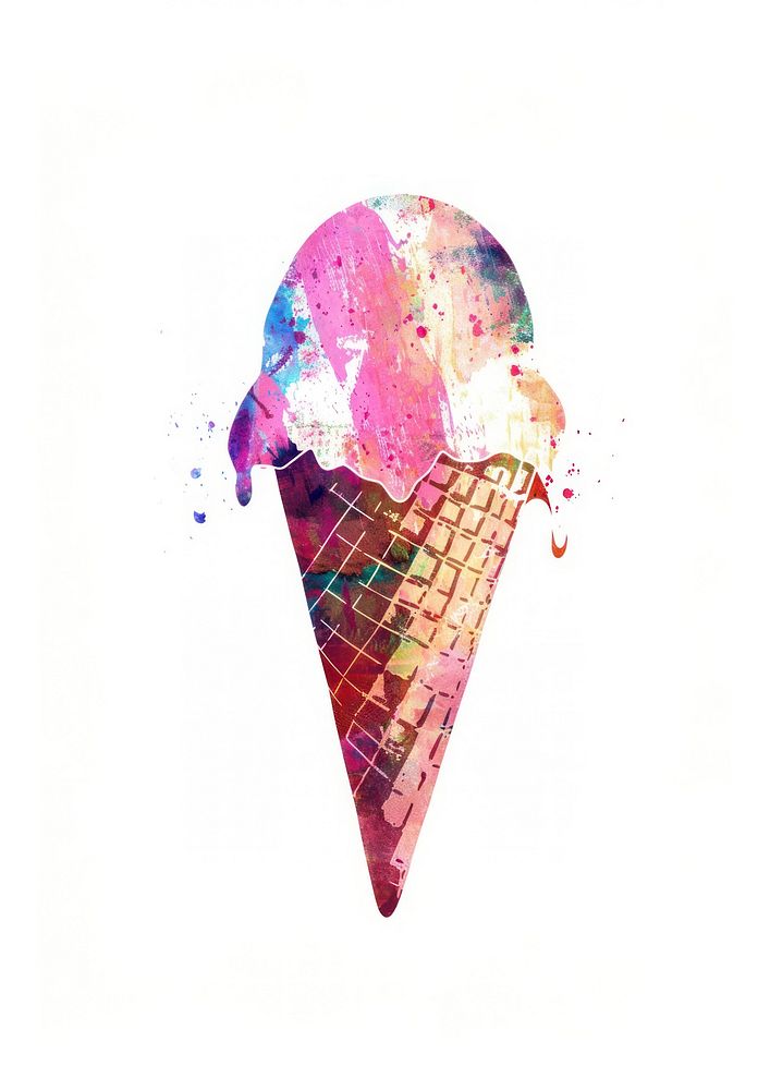 Colorful abstract ice cream cone | Free Photo Illustration - rawpixel