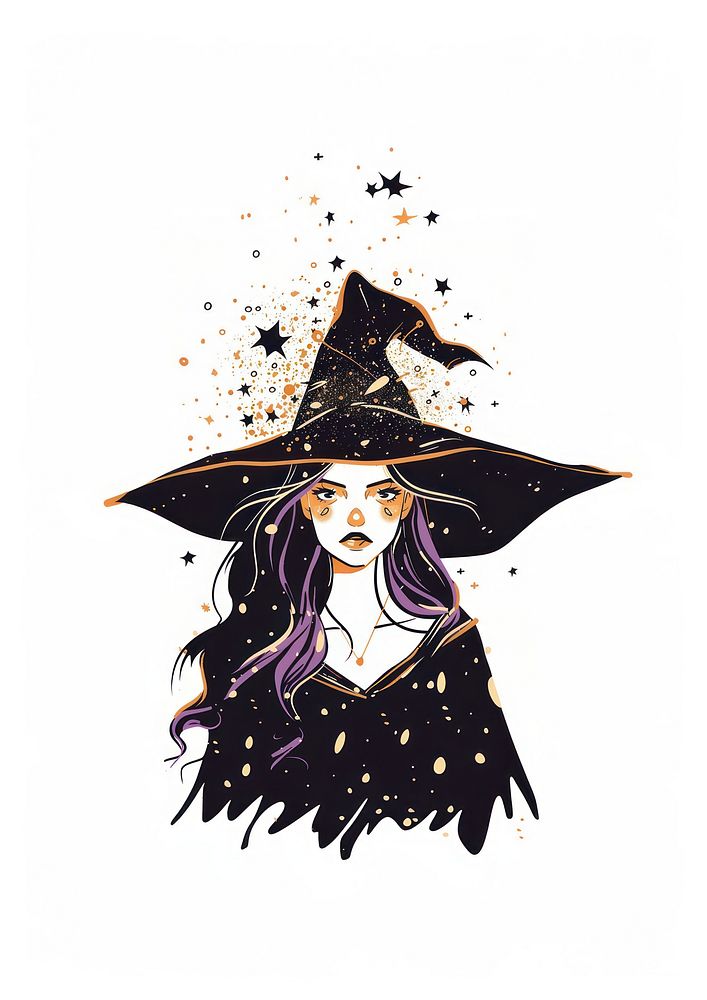 Enchanting witch with purple hair | Free Photo Illustration - rawpixel