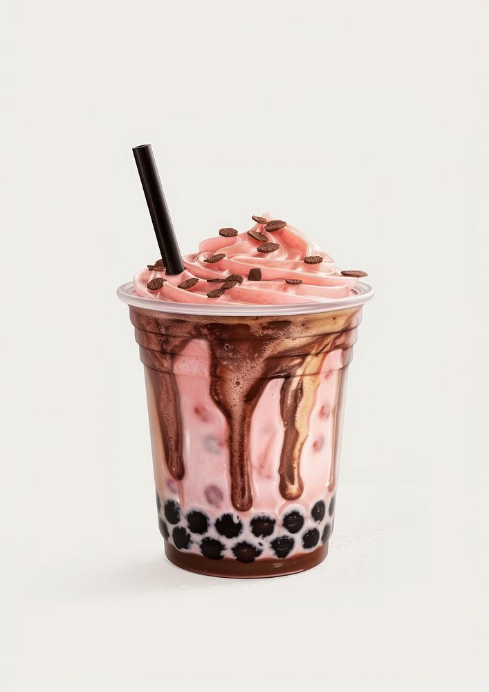 boba pink tea beverage drink | Free Photo Illustration - rawpixel
