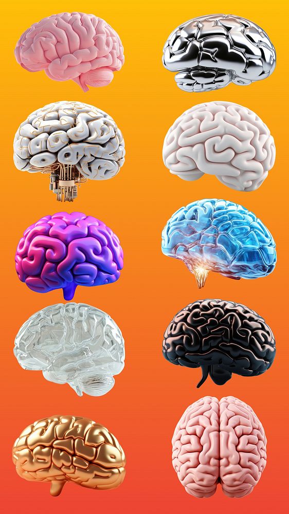 3d human brain element set | Free Photo - rawpixel