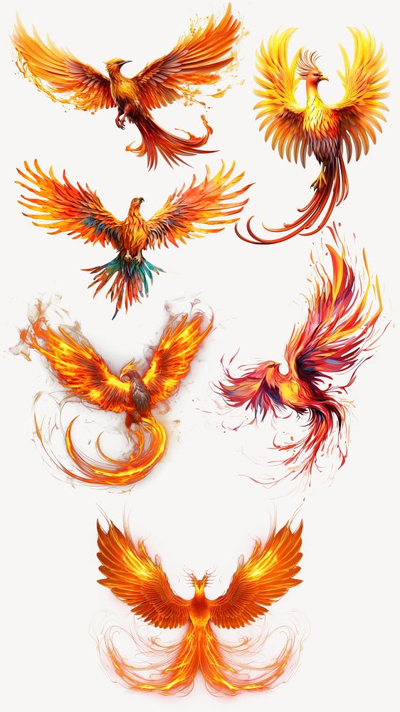 Phoenix bird element set | Free Photo - rawpixel