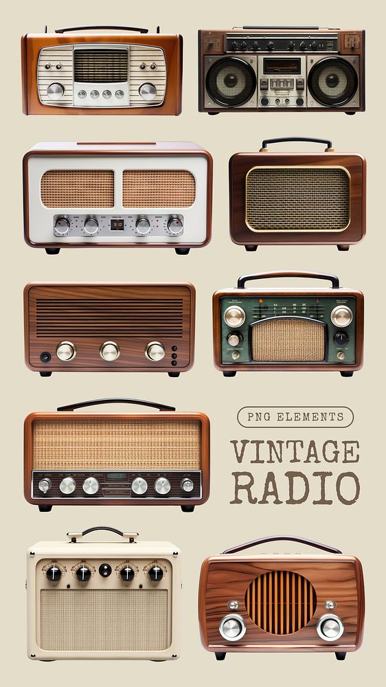 Vintage radio element set | Free Photo - rawpixel