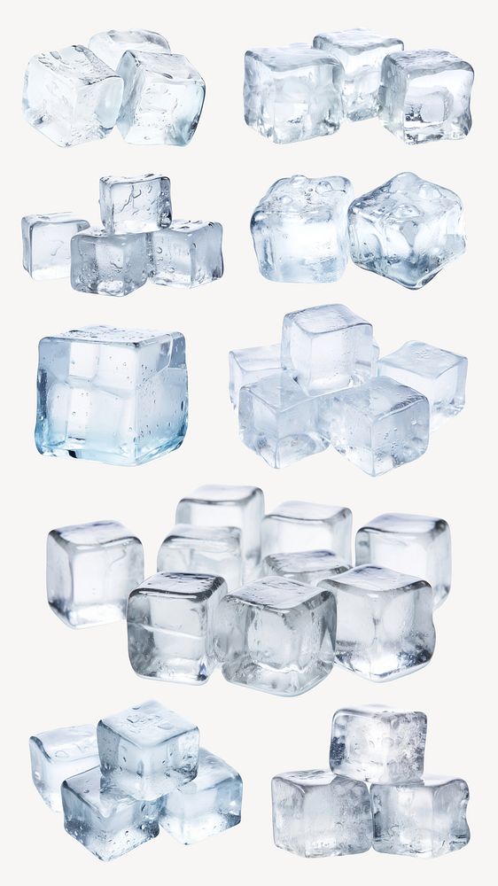Realistic ice cubes element set | Free Photo - rawpixel