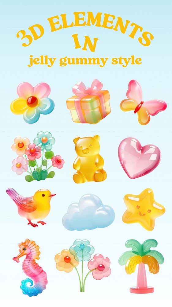 3d jelly gummy shape design | Free Photo - rawpixel