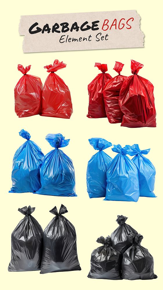 garbage bag design element set | Free Photo - rawpixel