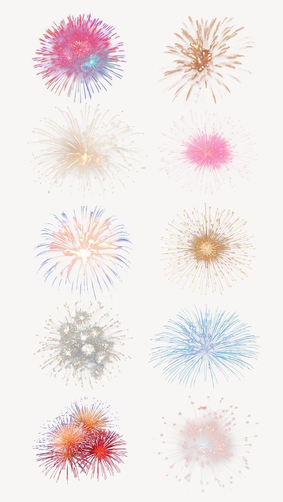 Firework effect element set | Free Photo - rawpixel