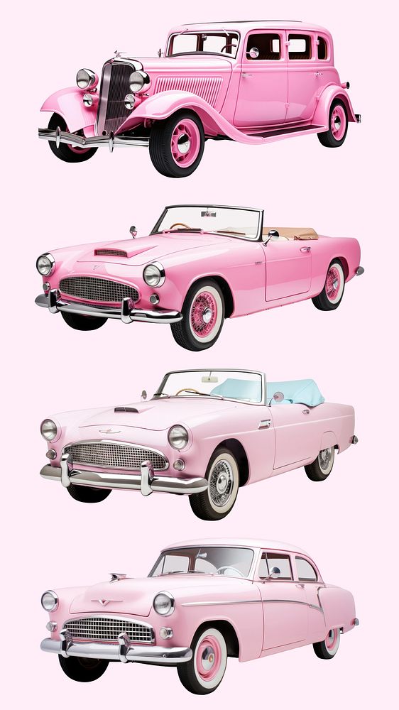 Pink vintage car design element | Free Photo - rawpixel