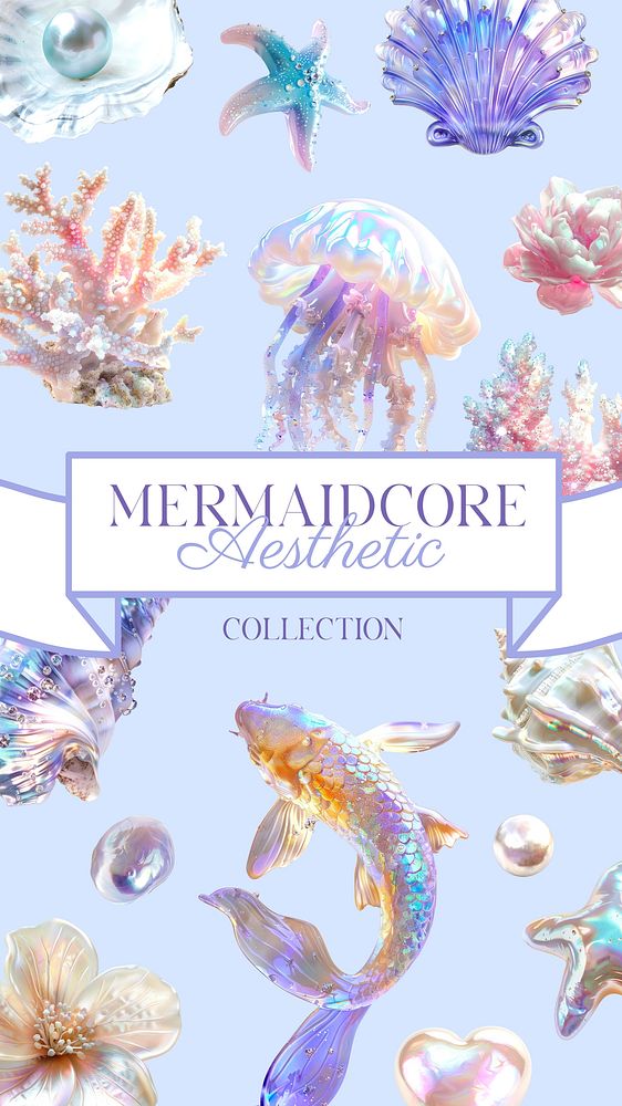 Aesthetic iridescent mermaidcore design element | Free Photo - rawpixel