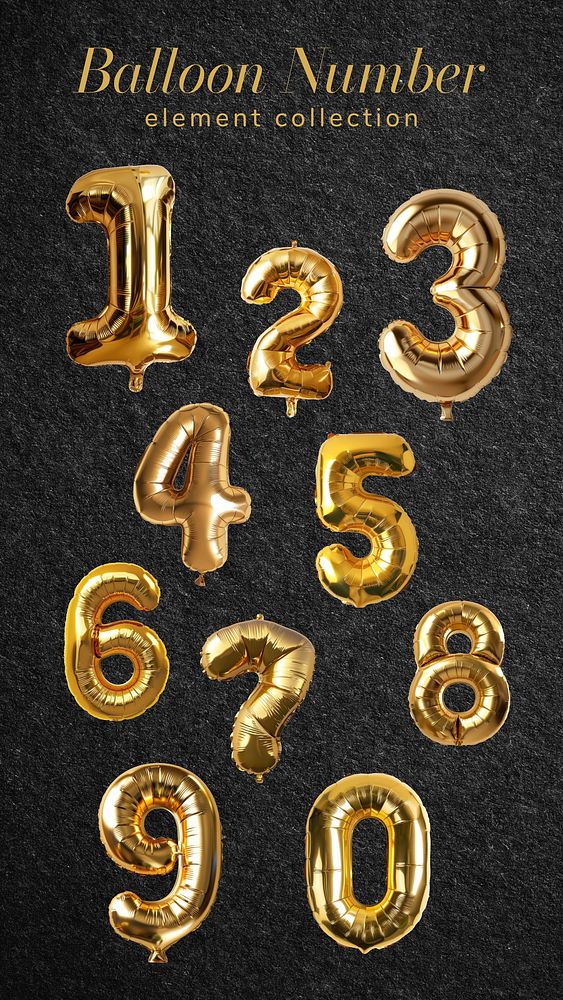 Golden number balloon design element | Free Photo - rawpixel
