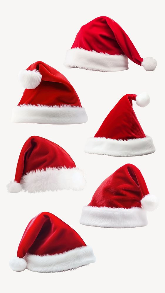 Santa hat design element set | Free Photo - rawpixel