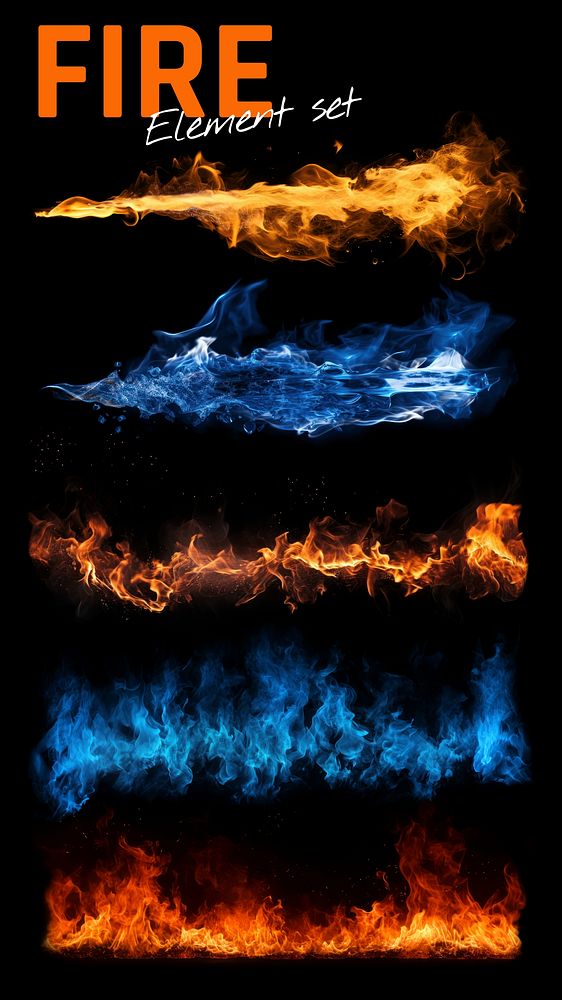 Fire effect design element set | Free Photo - rawpixel