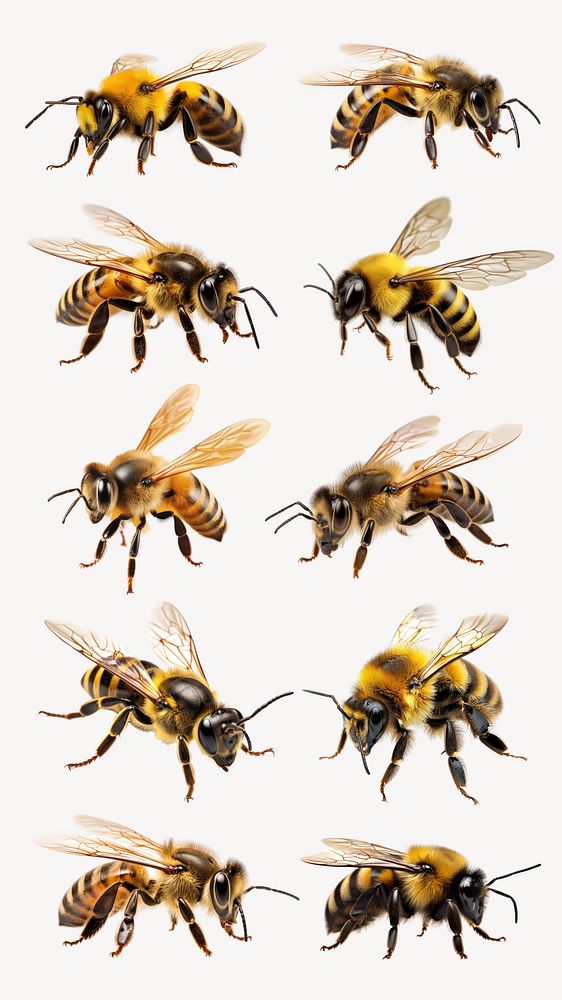 Bee insect design element set | Free Photo - rawpixel