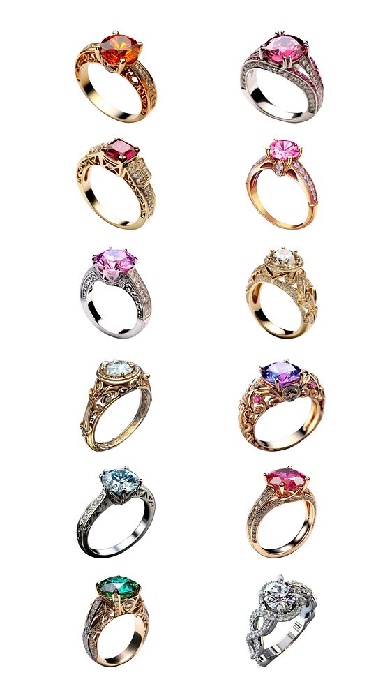 Gemstone ring design element set | Free Photo - rawpixel