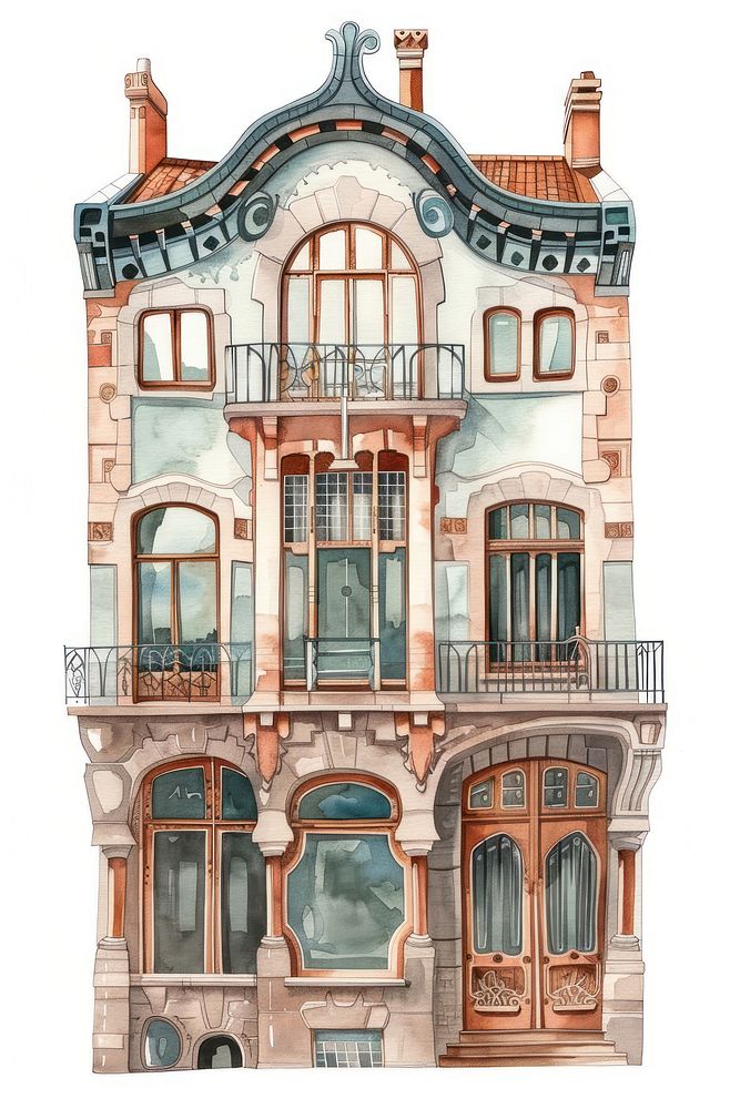 Elegant watercolor townhouse illustration | Free Photo Illustration ...