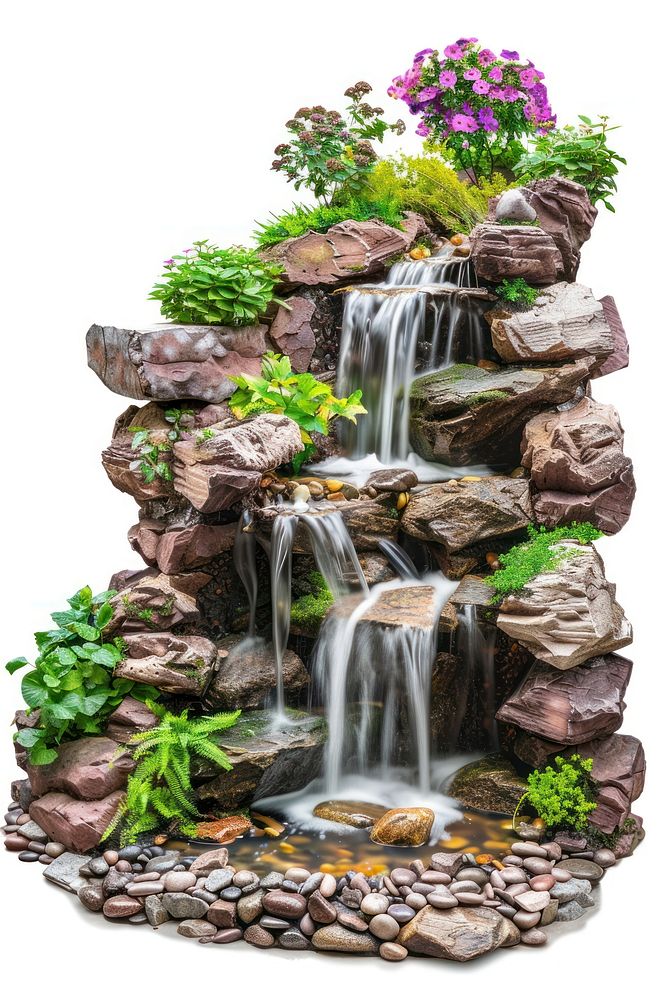 Serene cascading rock waterfall | Free Photo - rawpixel