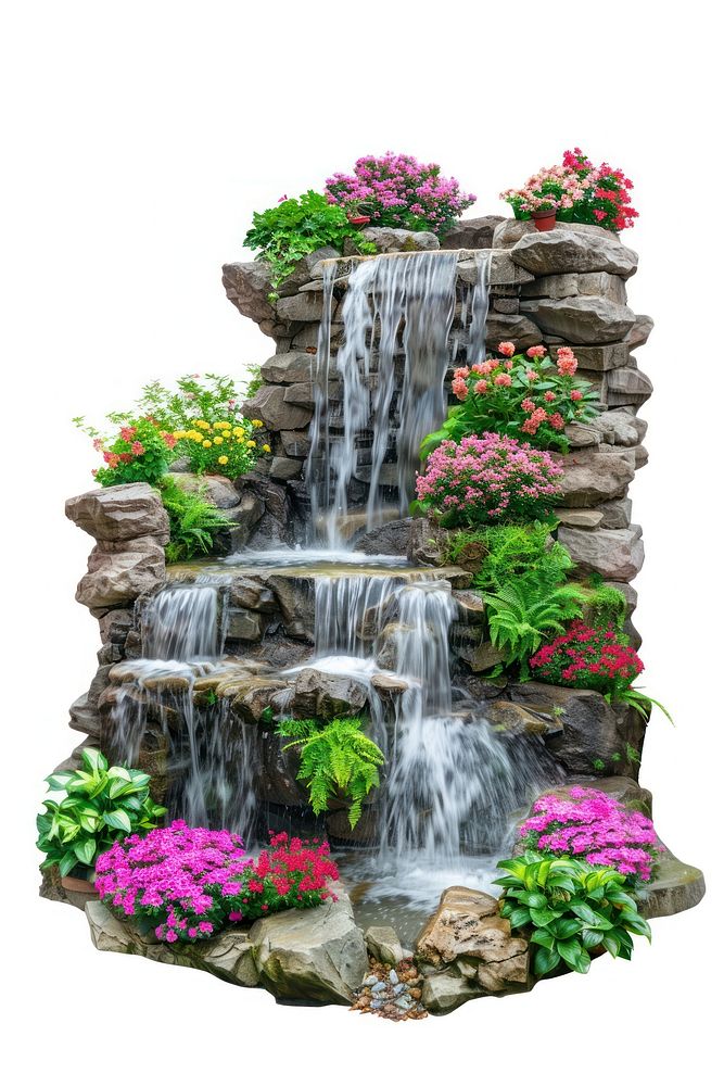 Beautiful garden waterfall display | Free Photo - rawpixel