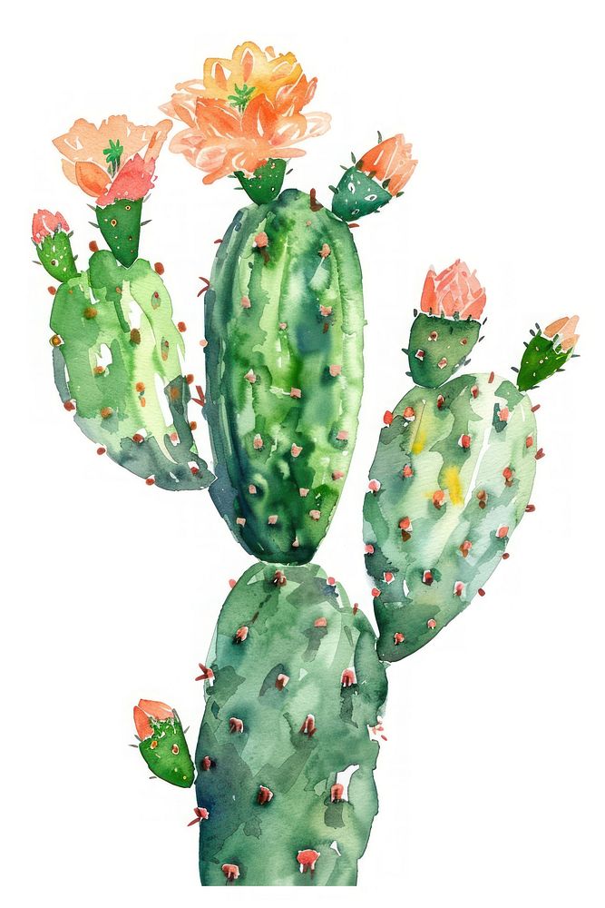 Vibrant watercolor cactus illustration | Free Photo Illustration - rawpixel