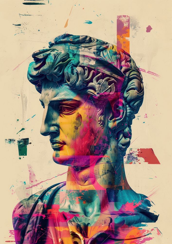 Colorful abstract classical sculpture | Free Photo Illustration - rawpixel