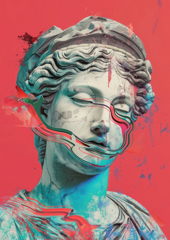Vibrant abstract classical statue | Free Photo Illustration - rawpixel