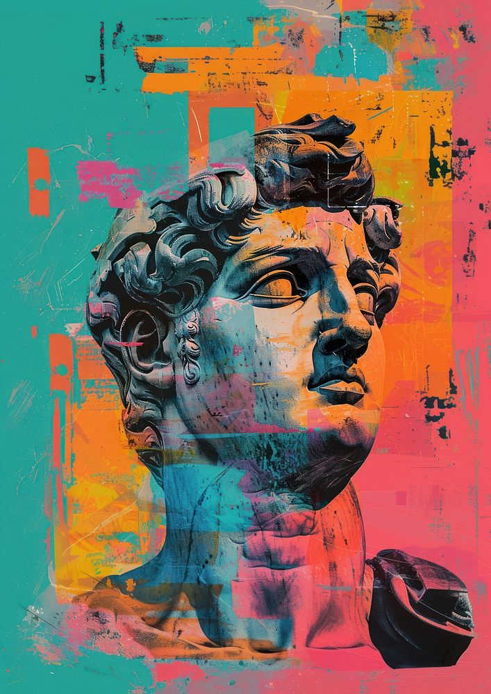 Vibrant abstract classical statue | Free Photo Illustration - rawpixel