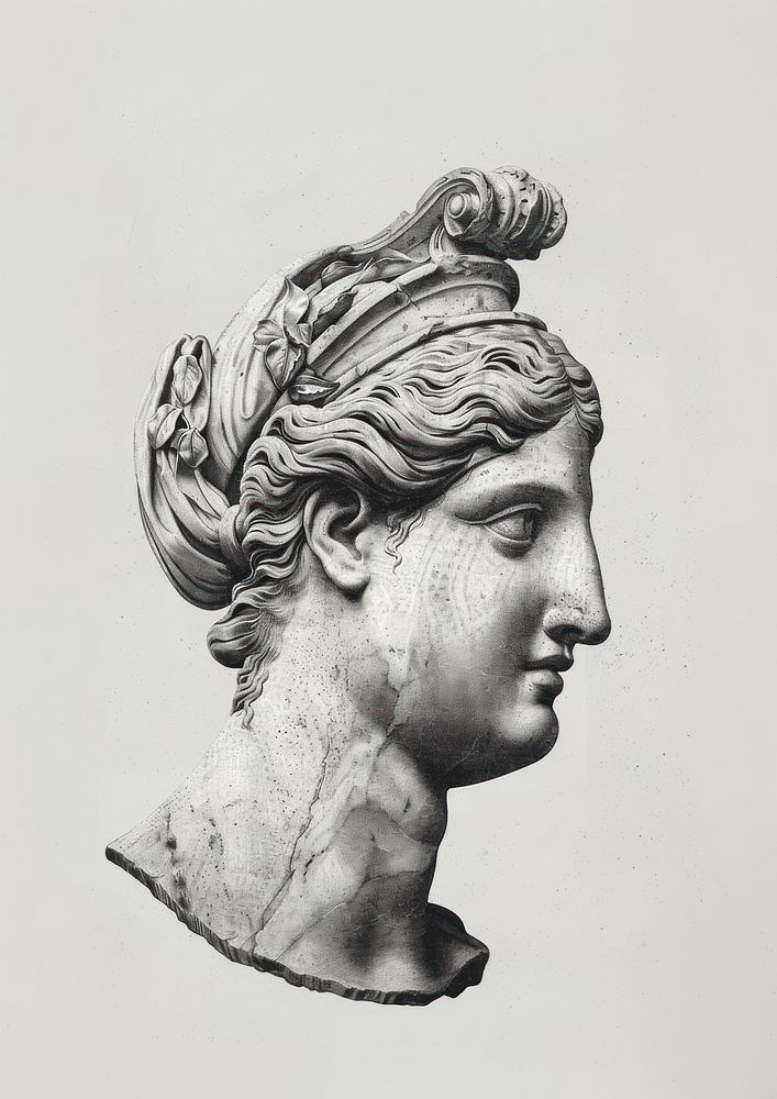 Classical Greek statue head illustration | Free Photo Illustration ...
