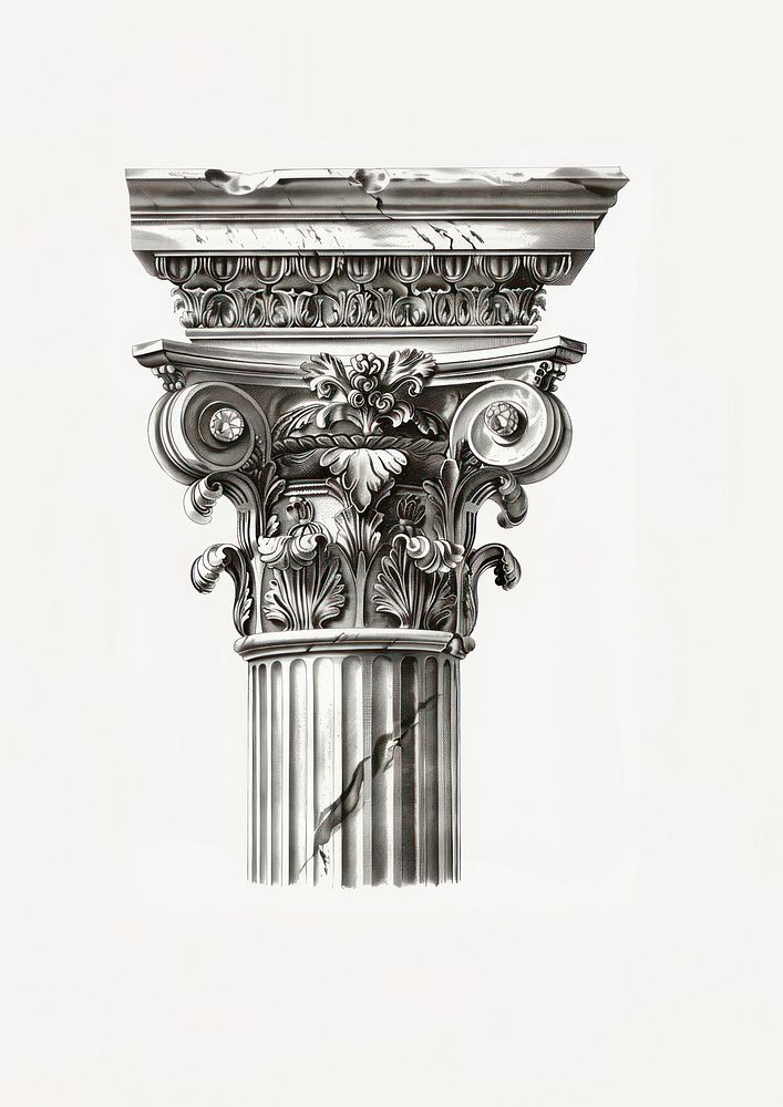 Detailed classical architectural column illustration | Free Photo ...