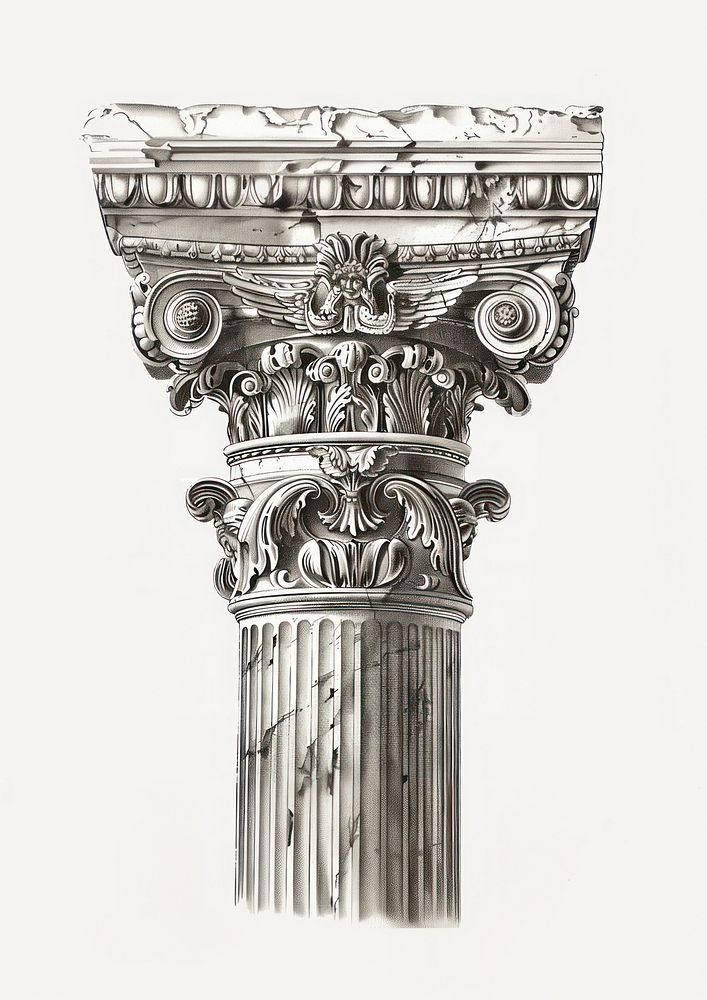 Detailed classical architectural column illustration | Free Photo ...