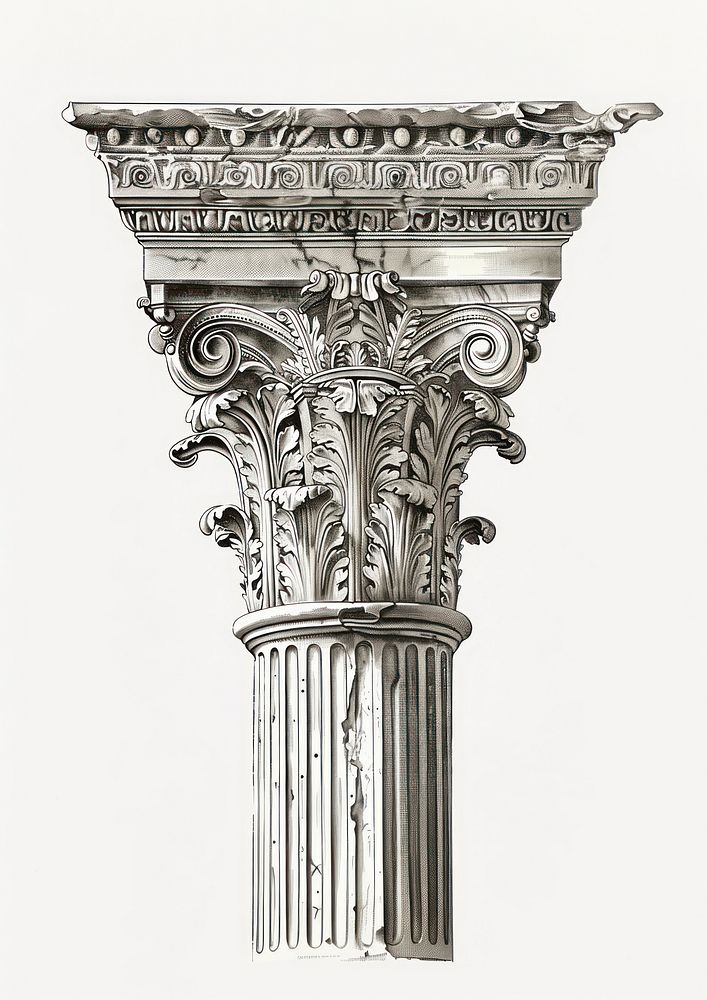 Intricate classical column illustration | Free Photo Illustration ...