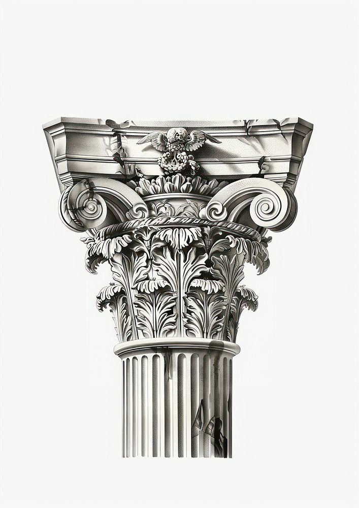 Intricate classical column capital illustration. | Free Photo ...