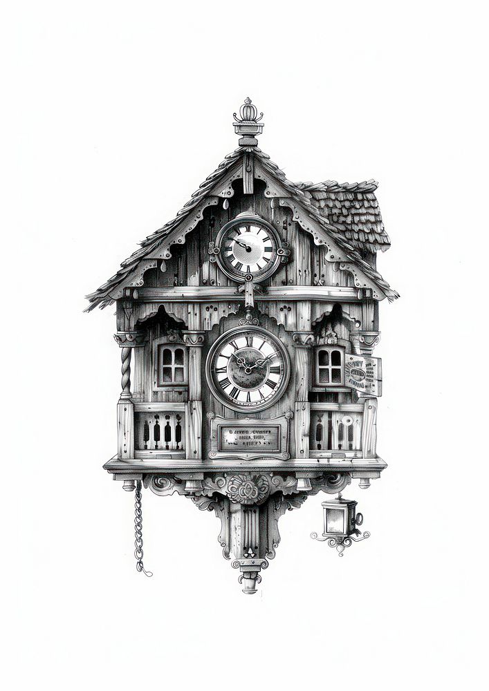 Intricate vintage cuckoo clock illustration | Free Photo Illustration ...