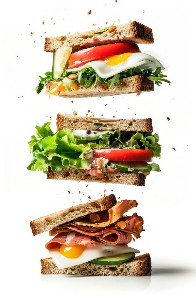 Dissected floating sandwich burger brunch | Free Photo - rawpixel