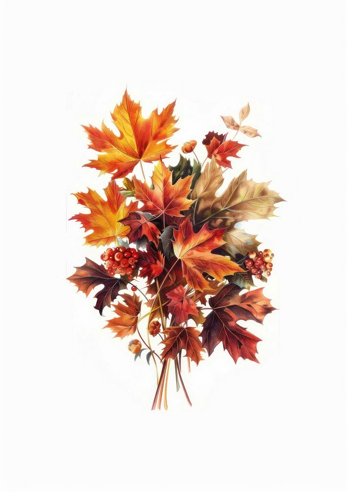 An Autumn maple leaves bouquet | Free Photo Illustration - rawpixel