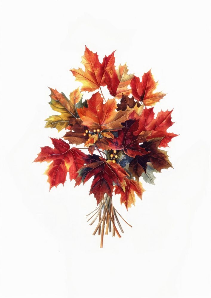 An Autumn maple leaves bouquet | Free Photo Illustration - rawpixel