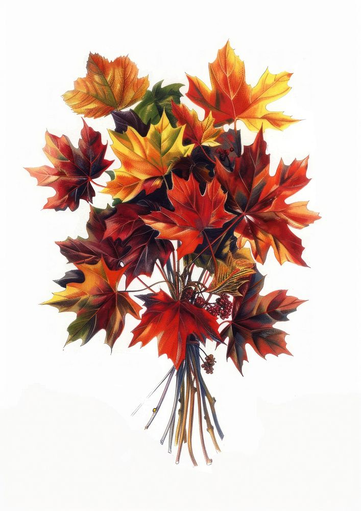 An Autumn maple leaves bouquet | Free Photo Illustration - rawpixel