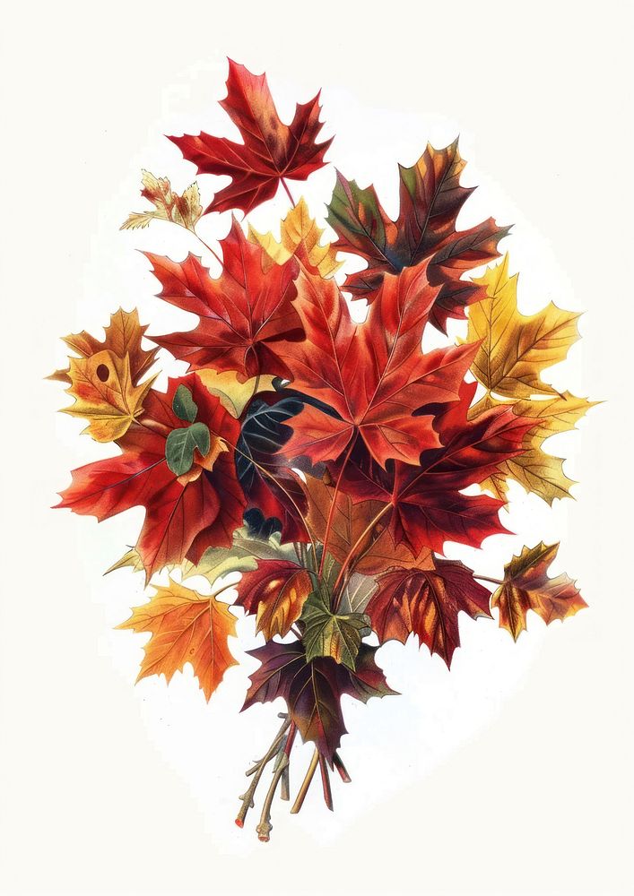 An Autumn maple leaves bouquet | Free Photo Illustration - rawpixel