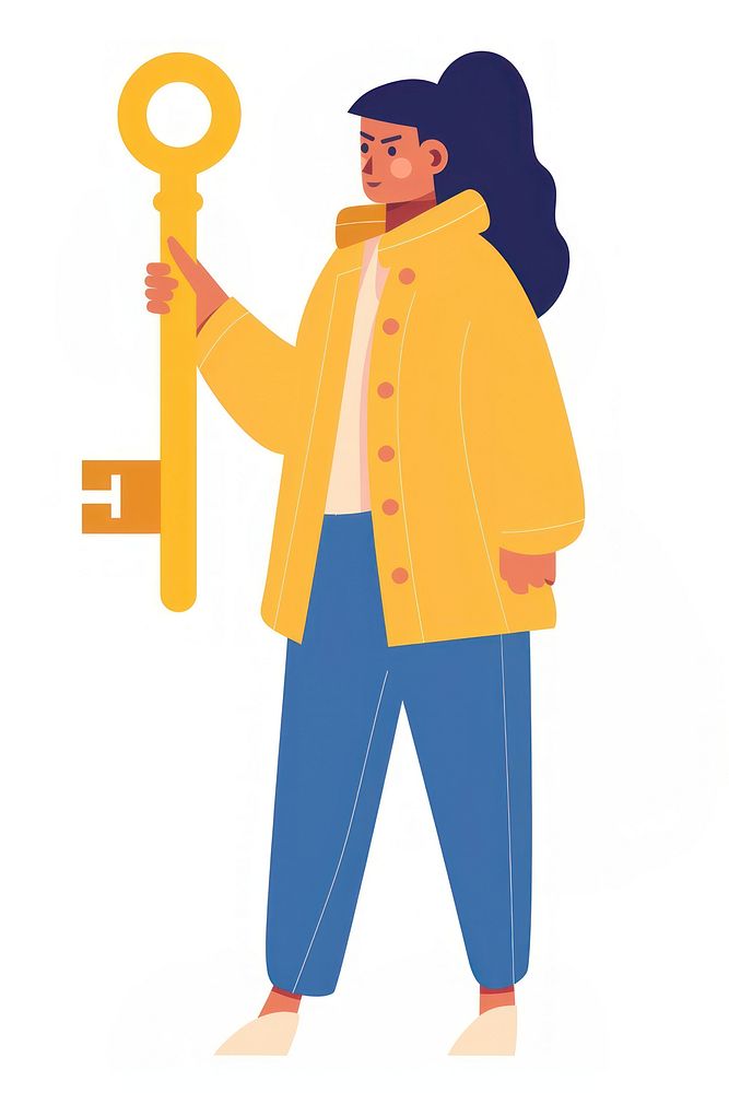 Woman holding large key | Free Photo Illustration - rawpixel
