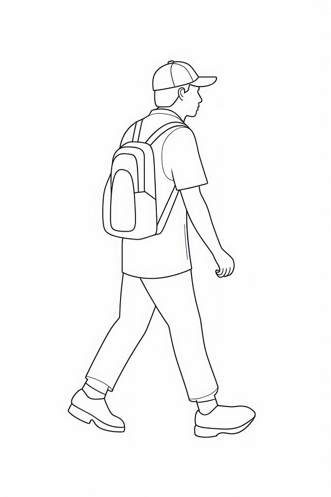 Outline drawing of walking person | Free Photo Illustration - rawpixel