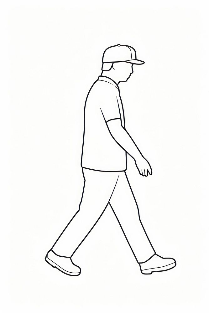 Walking man outline illustration | Free Photo Illustration - rawpixel