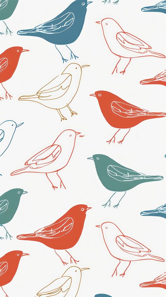 Colorful birds pattern wallpaper | Free Photo Illustration - rawpixel