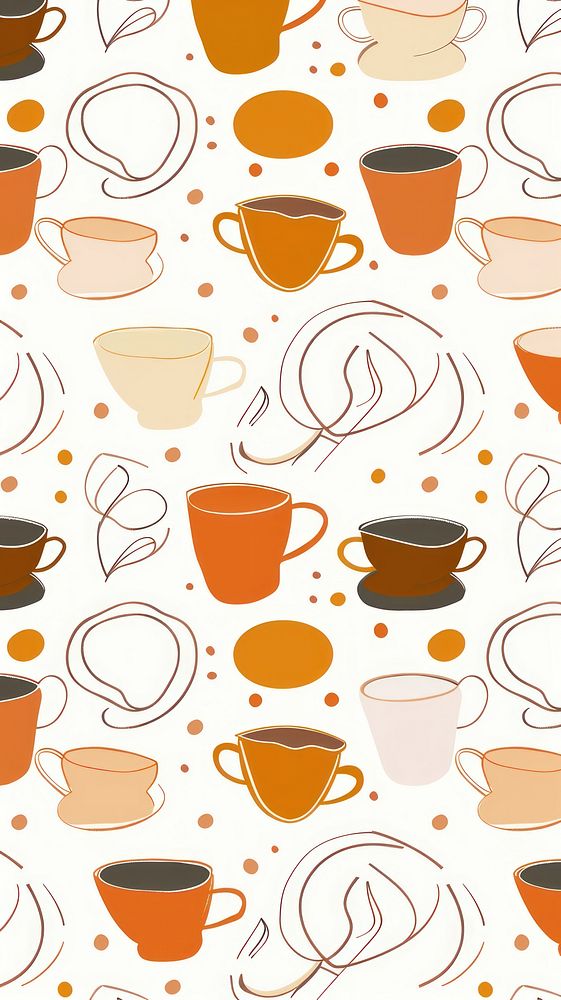 Stylish coffee cup pattern wallpaper | Free Photo Illustration - rawpixel