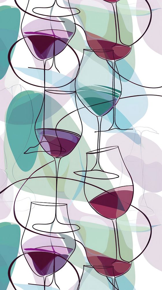 Abstract wine glasses pattern | Free Photo Illustration - rawpixel