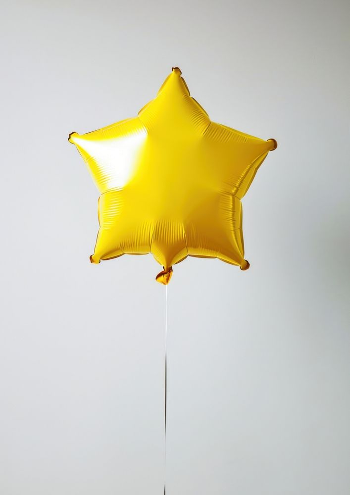 Yellow Star Shaped Balloon Floating Free Photo Rawpixel